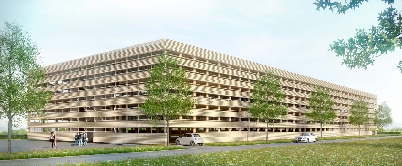 Multi storey car park made of beech - Pollmeier
